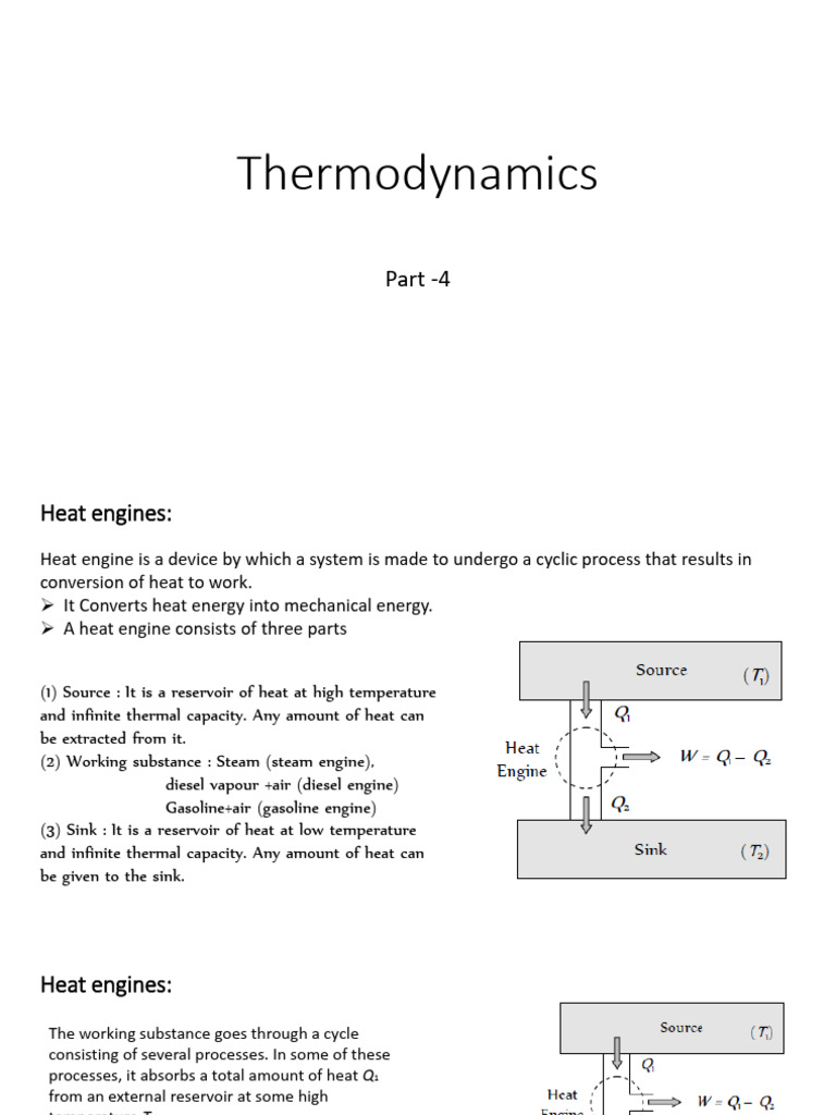 Thermodynamics - part 4 | Download Free PDF | Heat | Engines