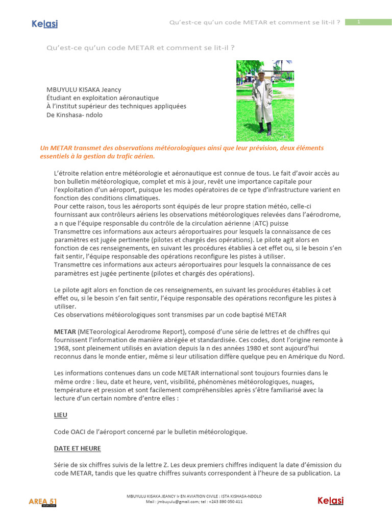 Comprendre le code METAR en aviation | PDF | Météorologie