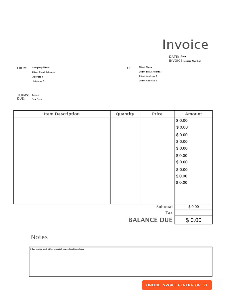 Invoice Template Document | PDF