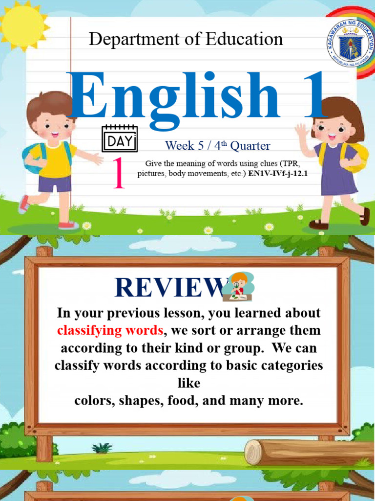 Q4 ENGLISH 1 Week 5 | PDF | Fruit | Maize