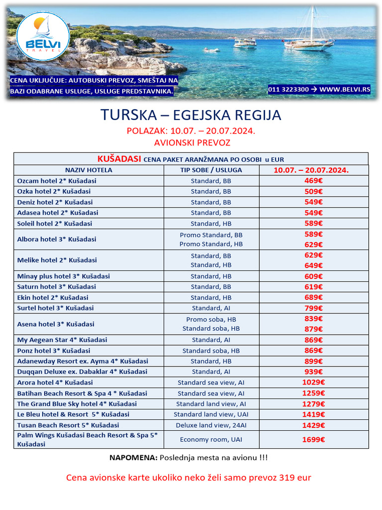 Egejska Regija Specijalna Ponuda Avio | PDF