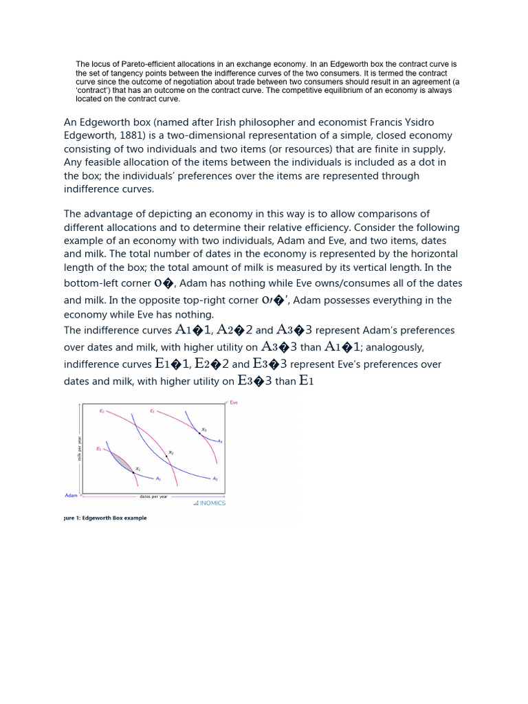 Edgeworth Box Contract Curves and Pareto Optimality | PDF | Pareto Efficiency | Economics