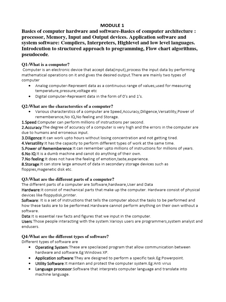 Mod 1 Qns | PDF | Random Access Memory | Computer Data Storage