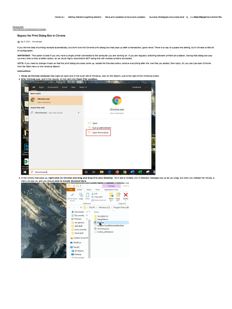 Bypass The Print Dialog Box in Chrome | PDF | Point Of Sale | Icon ...