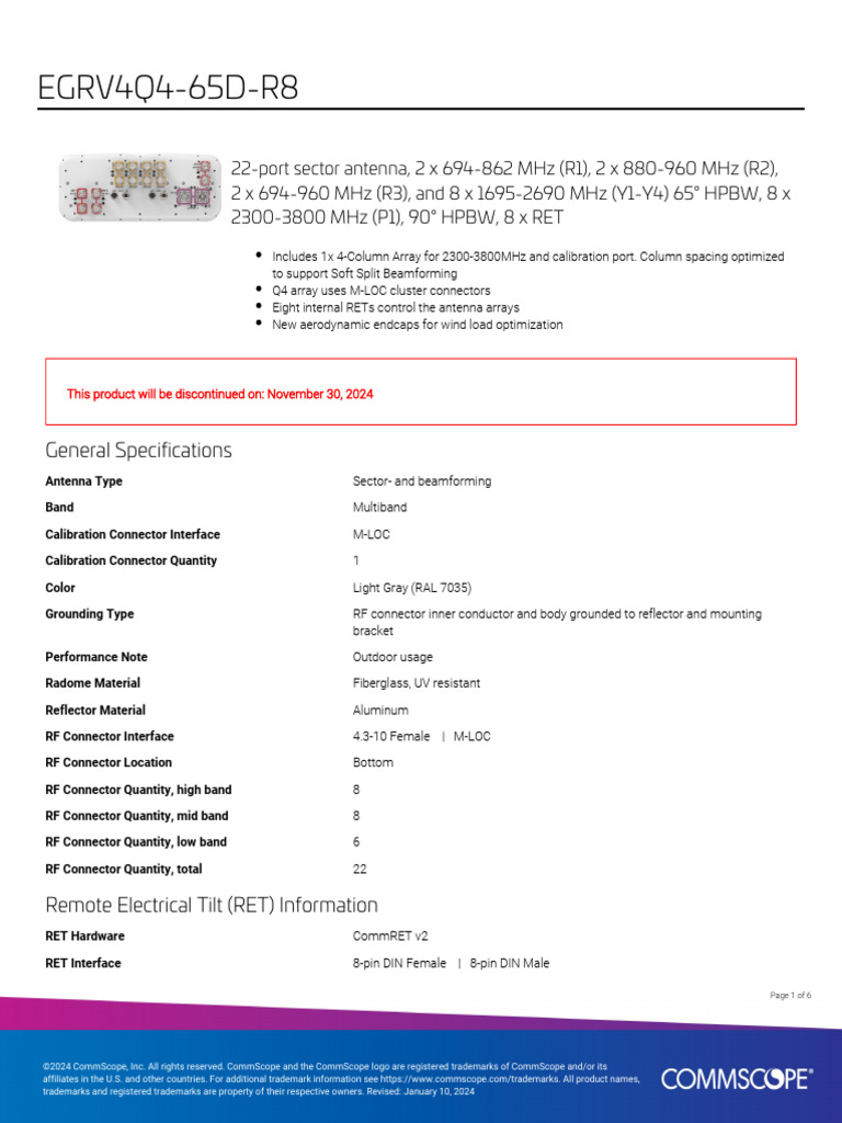 Egrv4q4 65d r8 Product Specifications | PDF | Antenna (Radio ...