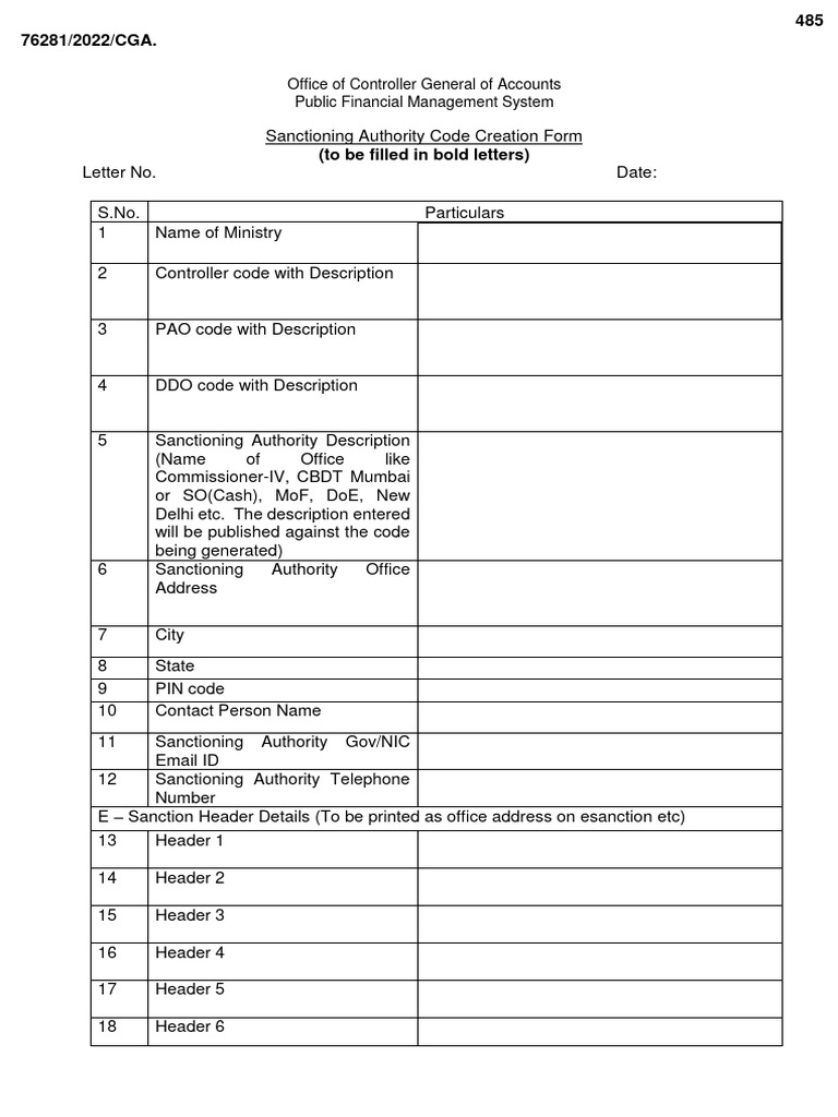 Sanctioning Authority Code Creation Form | PDF | Computing