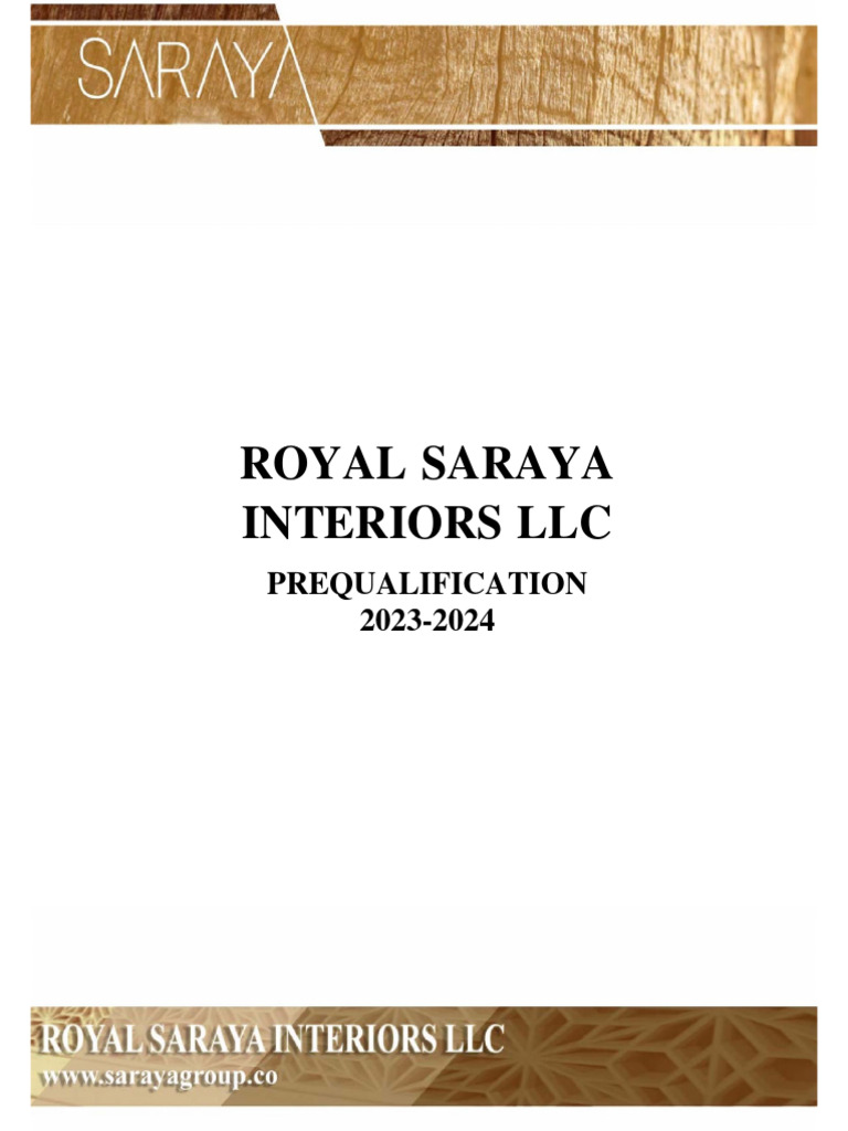 Royal Saraya Prequalification Document 2023 (Profile C) 18.11.2023 ...