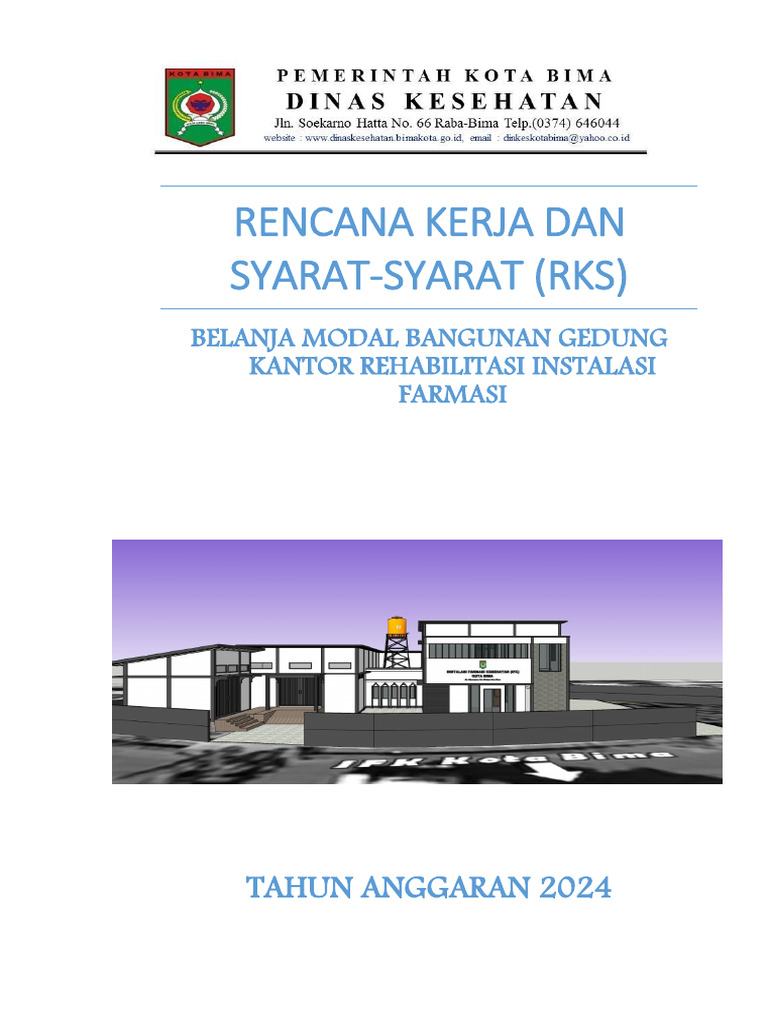 SPEK Teknis Belanja Modal Bangunan Gedung Kantor Rehabilitasi Instalasi Farmasi | PDF