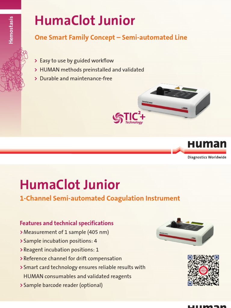 HumaClot Junior: Semi-Automated Coagulation Instrument | PDF