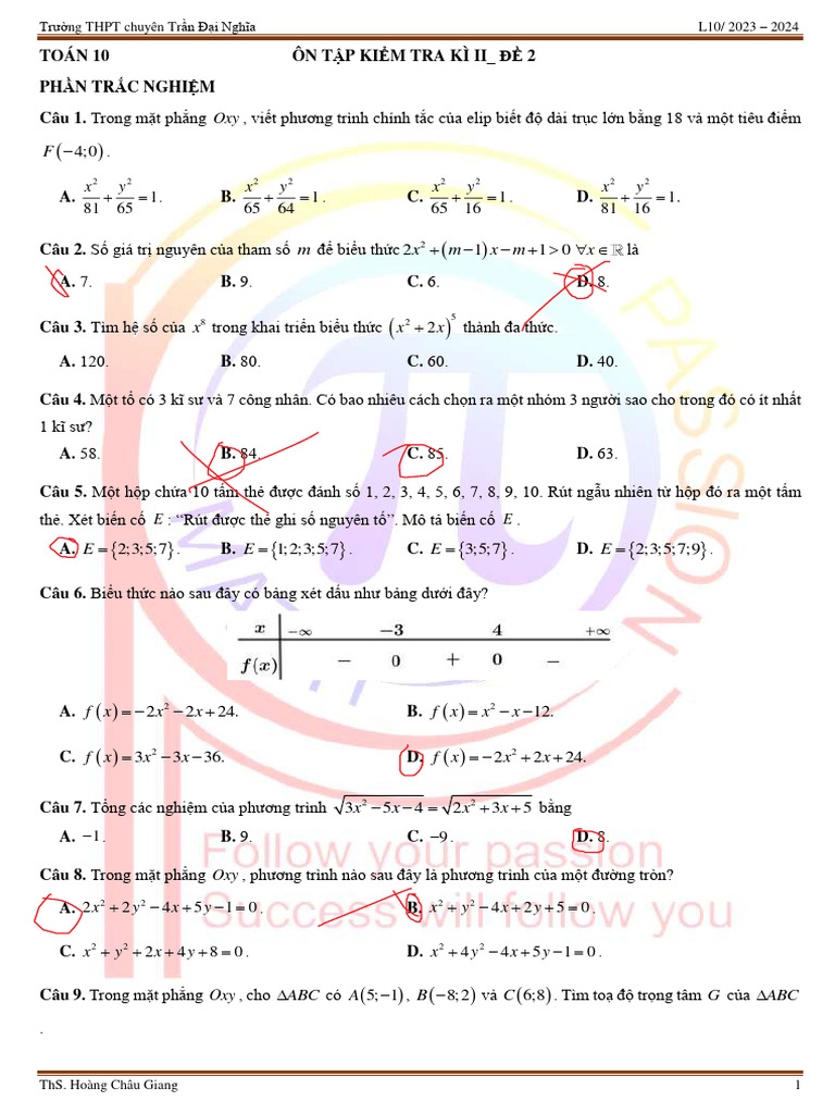 TOAN10 - de On Thi hk2 - 2 2024 | PDF