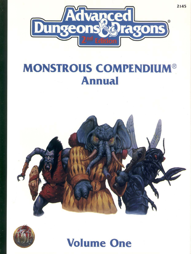 ADnD MC1 Monstrous Compendium - Annual Volume I 2nd Edition | PDF