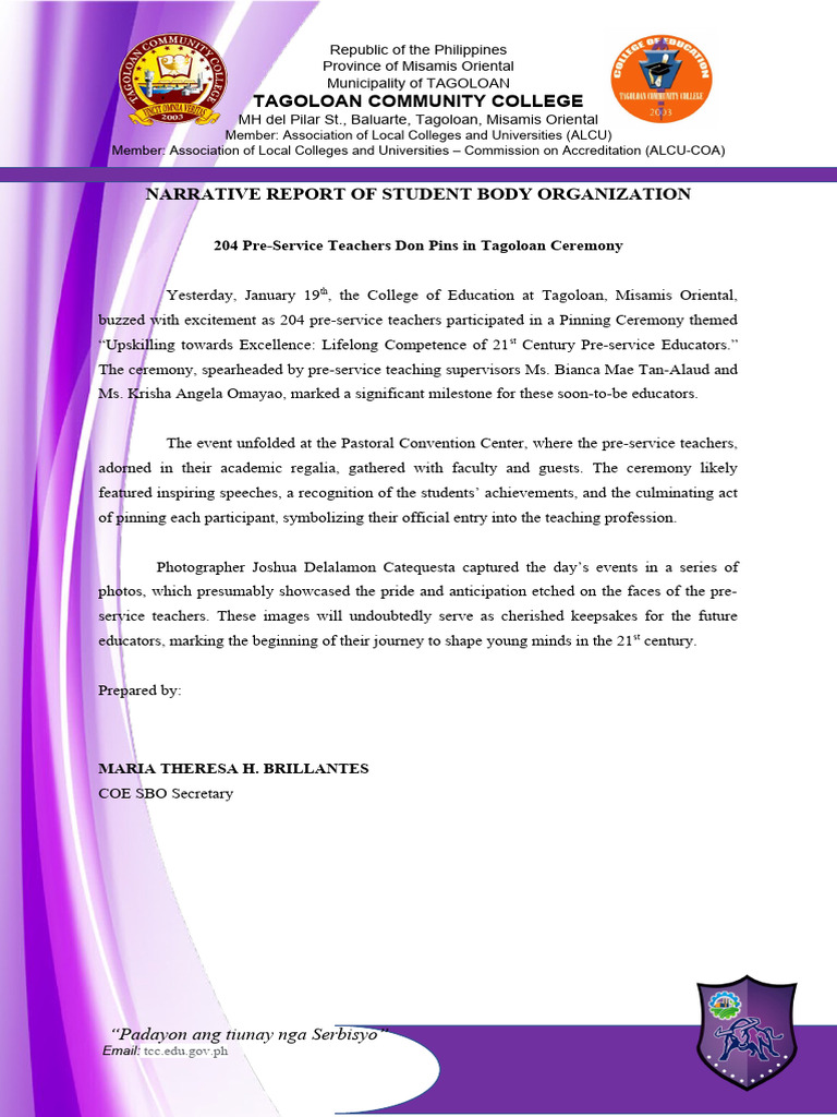 Coe Narrative Report | PDF | Science & Mathematics