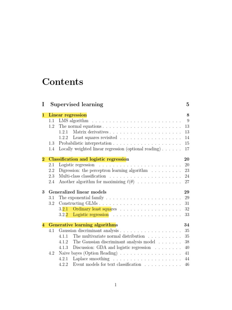 Content Cs229 Machinelearning Notes Pdf Algorithms Machine Learning