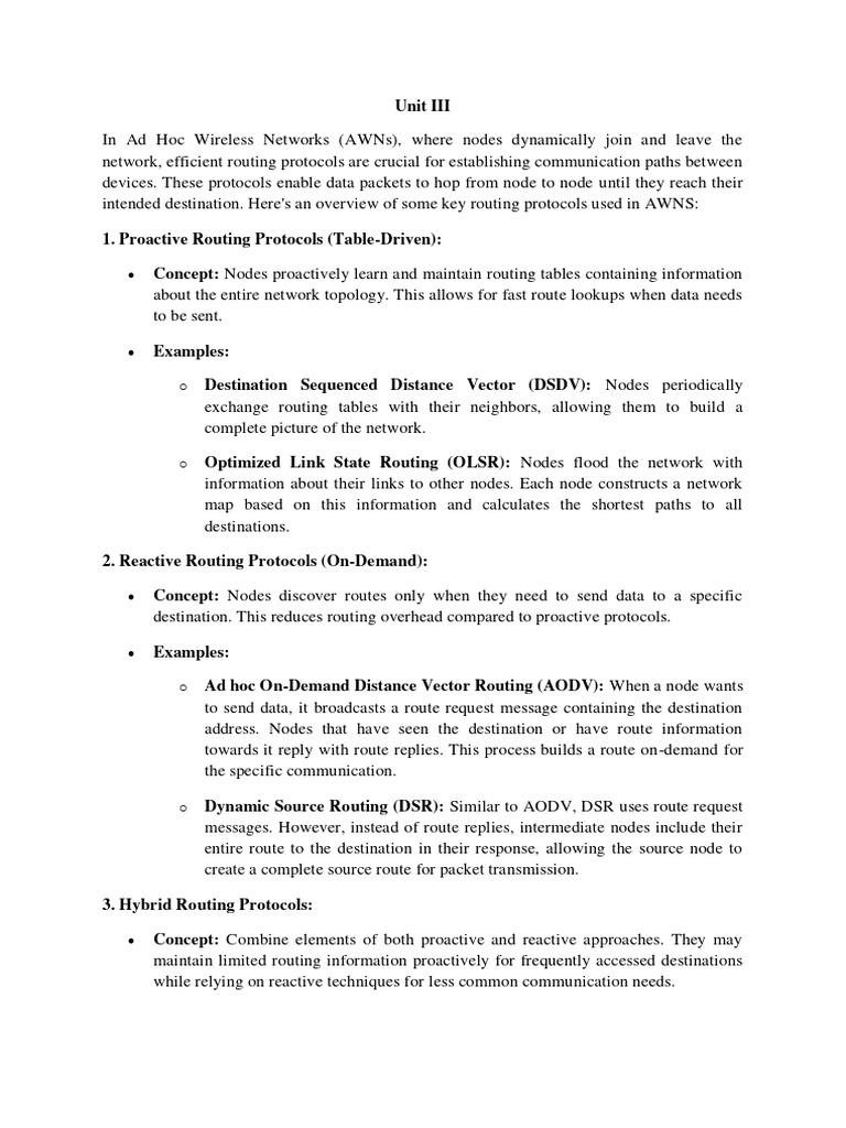 Unit 3 | PDF | Routing | Wireless Ad Hoc Network