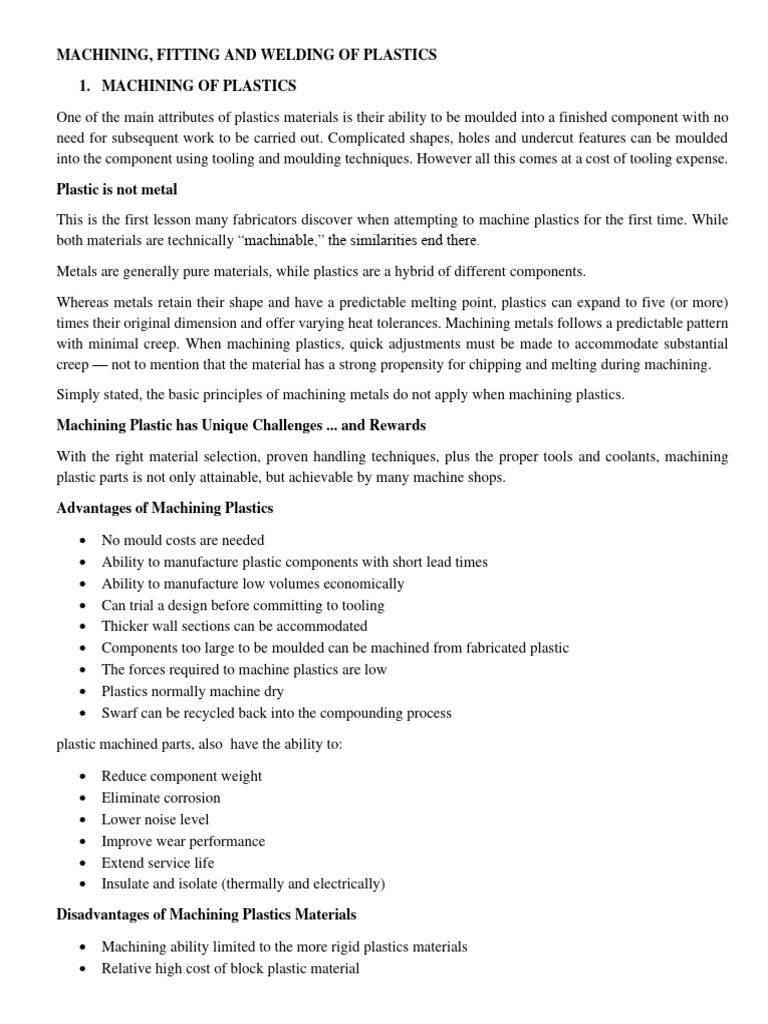 Plastics Processing Technology Lecture 8 | PDF | Construction | Welding