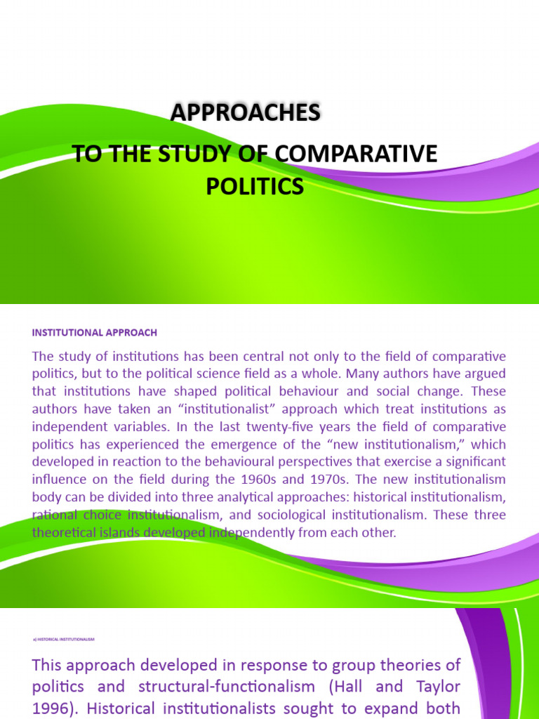 Approaches Comparative Politics | PDF | Institution | Rationality