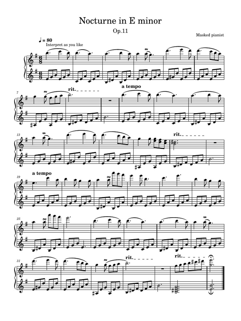 Nocturne in E Minor | PDF | Musical Compositions | Musical Forms
