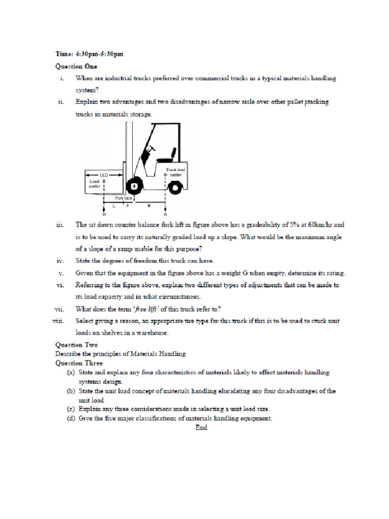BME4101 Material Handling Course Works | PDF