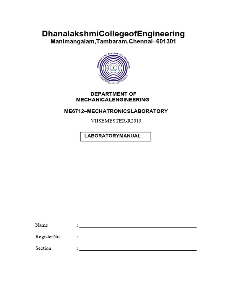 Mechatronics Lab Guide | PDF | Actuator | Mechatronics