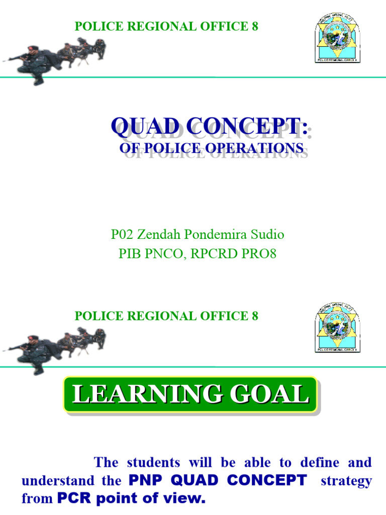 PNP Quad Concept in Police Operations | PDF | Police | Justice