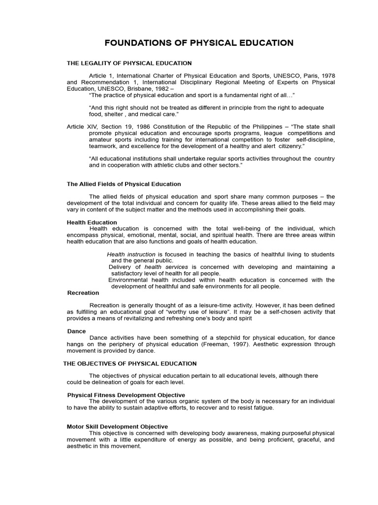 Foundations of PE | PDF | Pragmatism | Physical Education