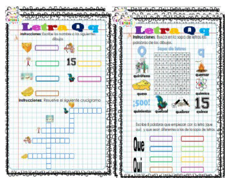 FICHA DE COMUNICACION LEE LA LETRA Q, Q Que, Qui Del 1-7-2024 | PDF