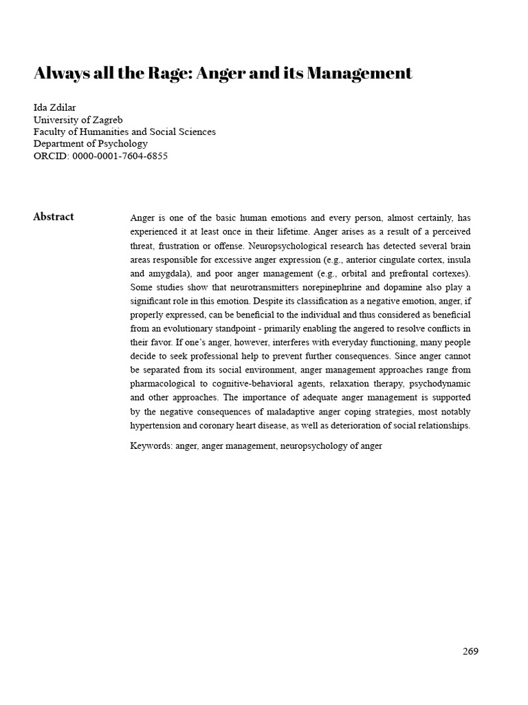 Always all the Rage_ Anger and its Management | Download Free PDF ...