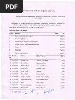 NIT KKR Result Sample | PDF | Engineering | Mechanical Engineering