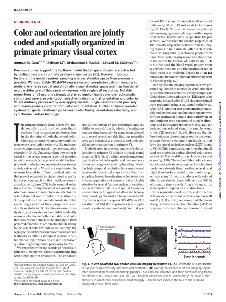 Color And Orientation Are Jointly Coded And Spatially Organized In Primate Primary Visual Cortex