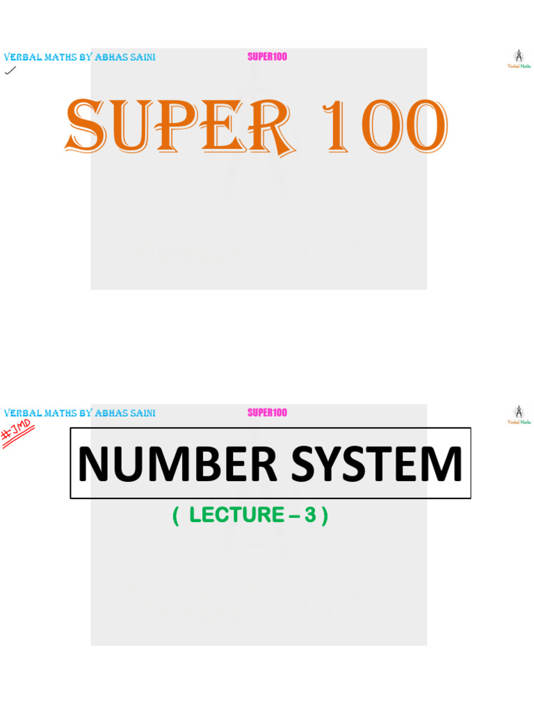 Number System Class 3 Qa | PDF
