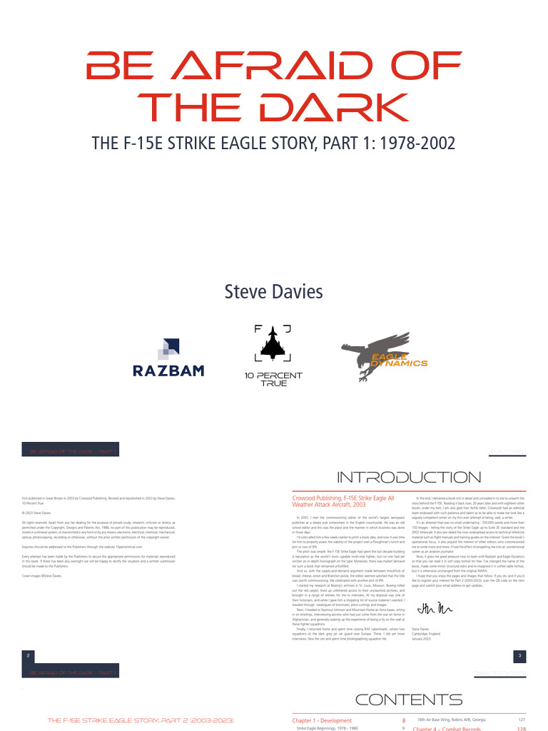 Steve Davies Be Afraid of The Dark F-15E Book Sample | PDF | Mc Donnell Douglas F 15 Eagle ...