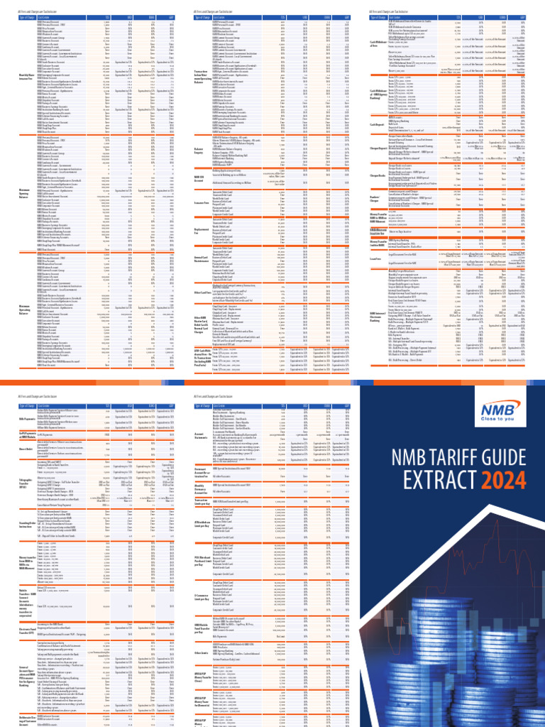 NMB Tariff Guide 2024 | PDF | Transaction Account | Cheque