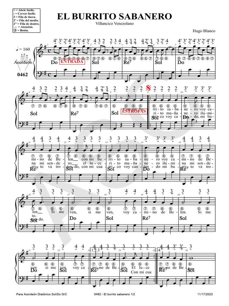 EL BURRITO SABANERO - Partitura Completa | PDF