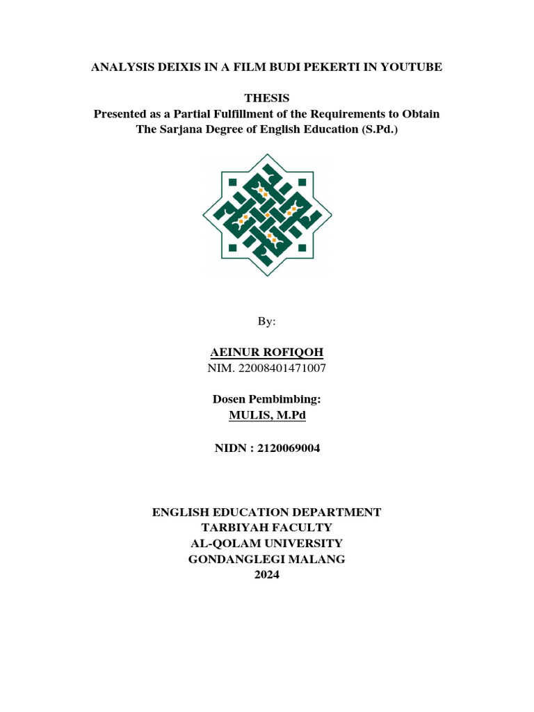 Proposal Aeinur Bab 123 Revisi | PDF | Linguistics | Semantics