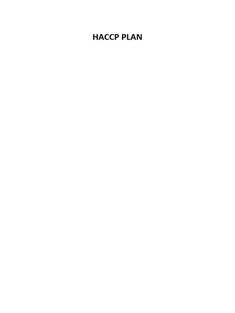 Haccp Plan | PDF