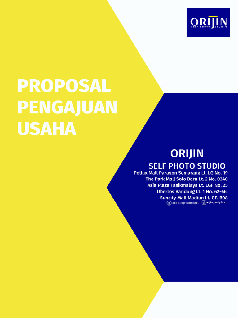 Proposal Orijin Self Photo Studio | PDF