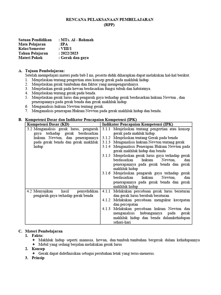 RPP Bab 2 | PDF | Pengembangan Diri | Sains & Matematika