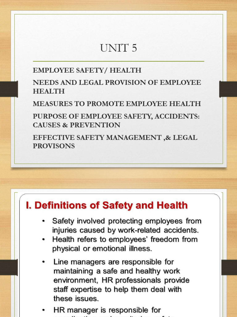Health and Safety Unit 5 | PDF | Occupational Safety And Health ...