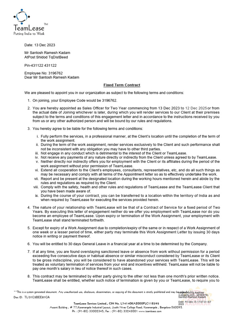 3196762-Final Signed | PDF | Employment | Salary