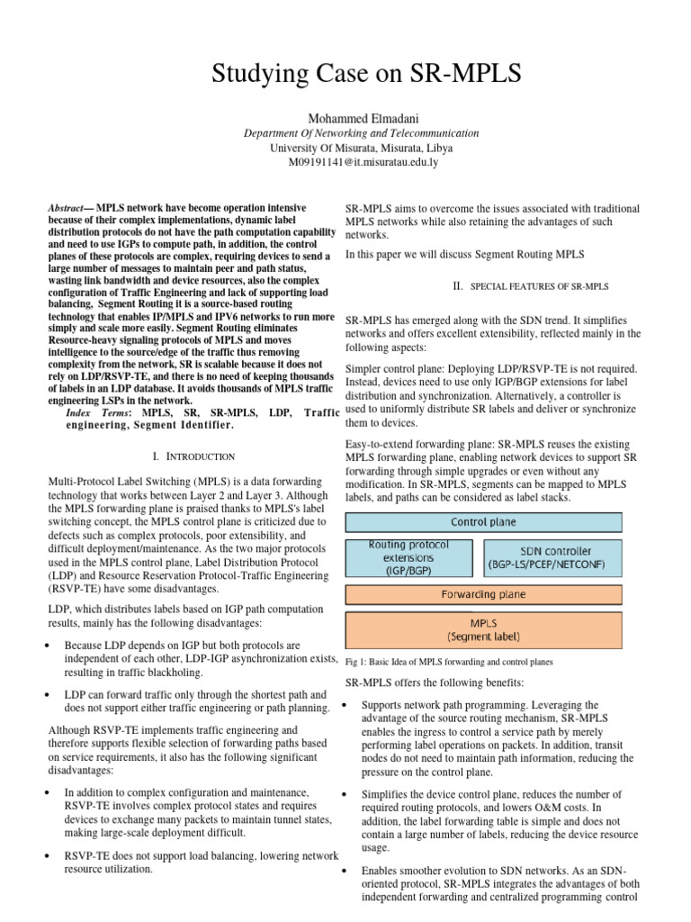 Overview of Segment Routing MPLS | PDF | Networking | Multiprotocol ...