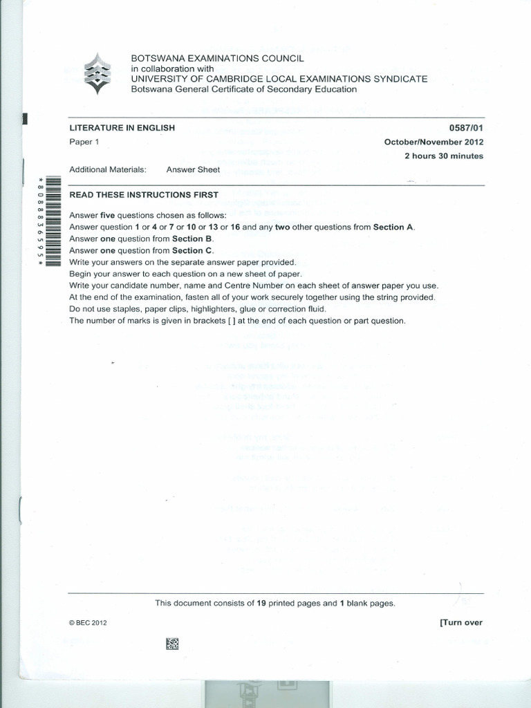 Eng Lit 6 | PDF