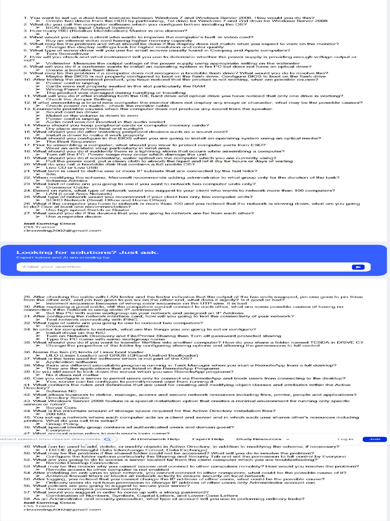 Questions During Interview During Assessment | PDF