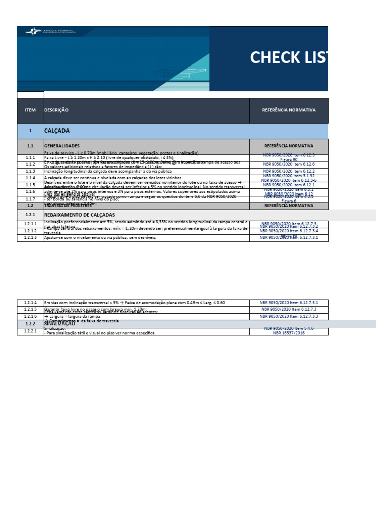 Check List - Plano de Acessibilidade - Modelo JF 2021 | PDF ...