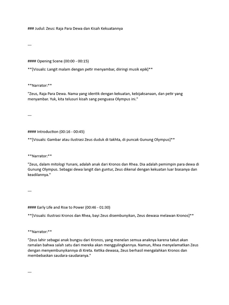 Zeus Raja para Dewa Dan Kisah Kekuatannya | PDF