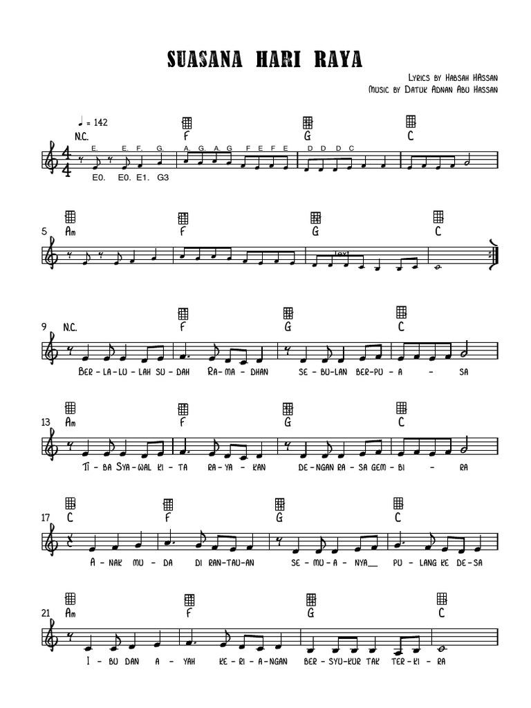 Suasana Hari Raya Lead Sheet 2 - Full Score | PDF