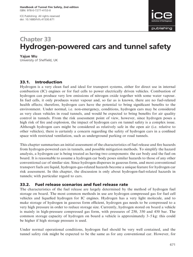CH 33 Hydrogen-Powered Cars and Tunnel Safety | PDF | Combustion | Hydrogen