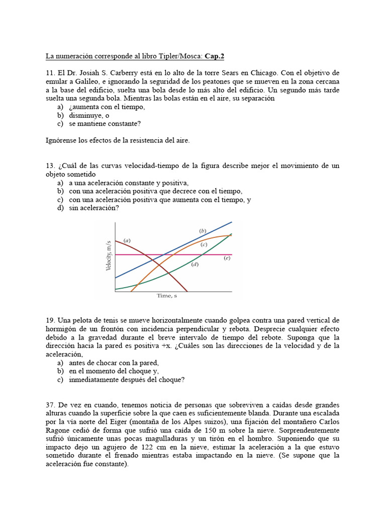TEMA 3 Prob | PDF | Velocidad | Aceleración