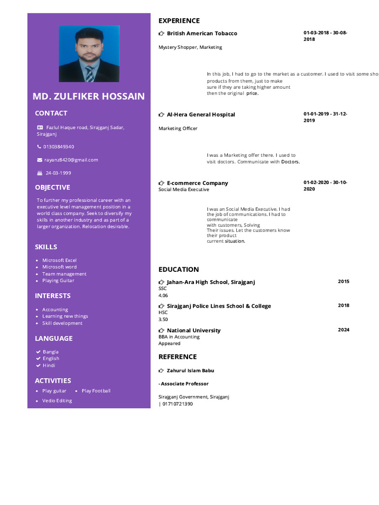 CV 4 | PDF | Business | Business Economics