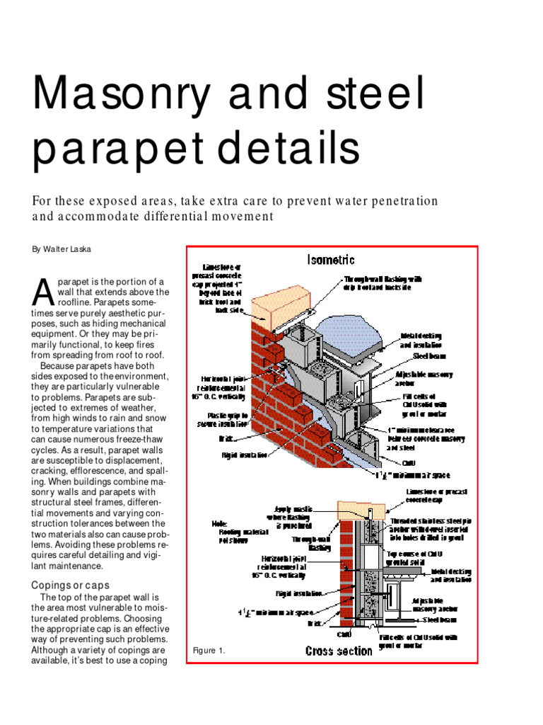 Masonry Parapet Wall Detailing Guide | PDF | Masonry | Wall