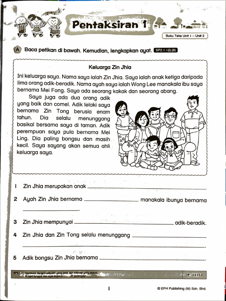 Pentaksiran BM Tahun 3-1 | PDF